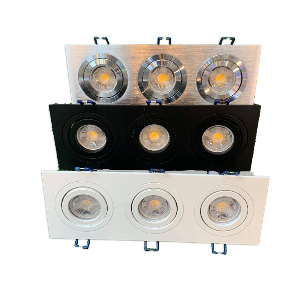 Spotlight Triple SQ95Bx258 + GU10 6W Bulb + GU10 Holder - Sky Lighting ...